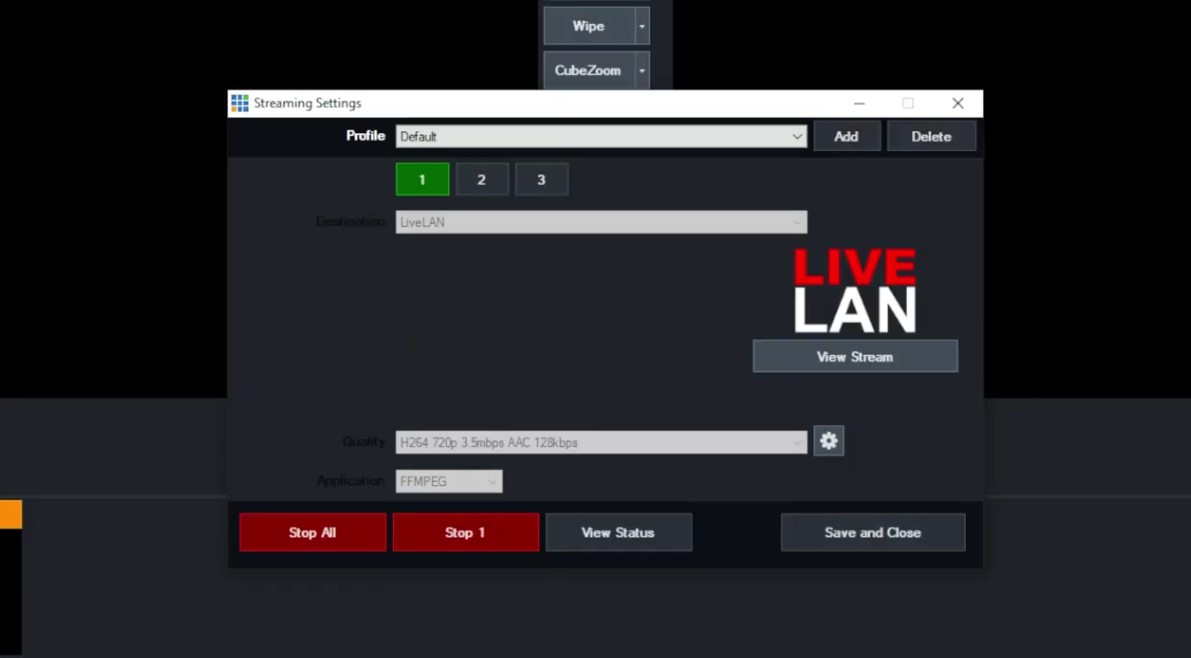 vMix 25 adds LIVE LAN - StreamGeeks